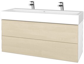 Dřevojas Koupelnová skříň VARIANTE SZZ2 120 Varianta: N01 Bílá lesk / D02 Bříza