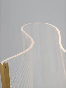 Hliníková LED stojací lampa ve zlaté barvě se stínidlem z akrylového skla (výška 105 cm) Siderno – Nova Luce