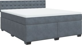 Box spring postel s matrací tmavě šedá 180x200 cm samet 3288691