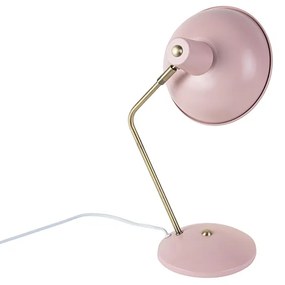 Retro stolní lampa růžová s bronzem - Milou