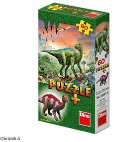 DINO Puzzle 60 dílků Dinosauři 6 druhů + figurka dinosaura dn383074