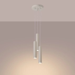 Sollux Lighting Závěsná lampa LAGOS 3P béžová