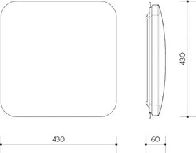 LED svítidlo 35W PLAFON SQUARE 2700K/4000K/6500K krokově stmívatelné LEDMED LM31100004