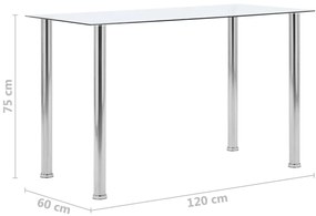 vidaXL Marketos Jídelní stůl průhledný 120 x 60 x 75 cm tvrzené sklo