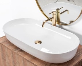 Rea Cleo, umyvadlo na desku 810x410x135 mm, bílá lesklá, REA-U0563