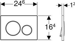 Geberit 115.882.KH.1 - Splachovací tlačítko Sigma20 24,6x16,4 cm matný chrom