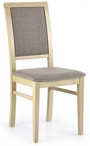 Jídelní židle SYLWEK – masiv, látka, více barev dub sonoma / šedá