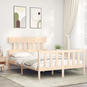 Rám postele s čelem 140 x 200 cm masivní dřevo,  3193336
