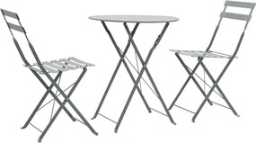 vidaXL 3dílný bistro set ocelový [44356] Barva: Šedá