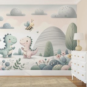 Fototapeta - Šťastní dinosauři (245x170 cm)