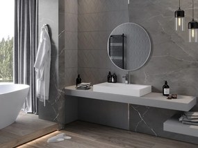 Mexen Loft, kulaté koupelnové zrcadlo 80 cm, barva rámu broušená ocel, 9850-080-080-000-10