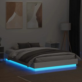 Rám postele s LED osvětlením bílý 150 x 200 cm 3209786