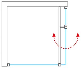 Roth Čtvercový nebo obdélníkový sprchový kout BI PF2+BI FXP Varianta: šířka dveří: 90 cm, šířka pevné stěny: 90 cm - (BI PF2/900_BI FXP/900_Black), Barva profilů a typ výplně: profily: černá (elox), výplň: transparent