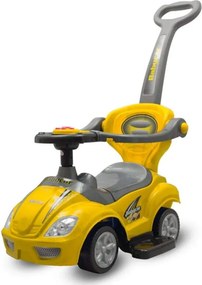 Dětské odrážedlo s vodící tyčí 3v1 Baby Mix Mega Car žluté