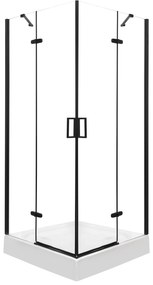 Novoterm Čtvercový sprchový kout NV-Flow 90x90 černá/transparent - bez vaničky