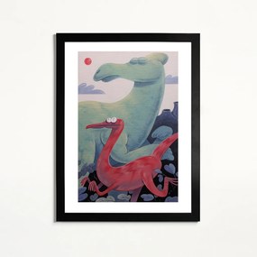Slakinglizard | Pravěk Rám: Černý, Velikost: 30 x 20 cm