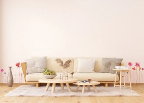 Samolepka na zeď Červené Květiny | 42.5 x 65 cm | DSM3438