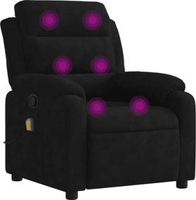 Masážní křeslo s polohovacím mechanismem, černé sametové 3206175