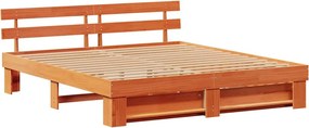 Rám postele Voskově hnědá 200 x 200 cm Masivní borové dřevo 3382264