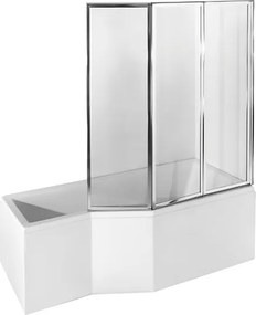 Besco Akrylátová atypická vana s vanovou zástěnou INTEGRA VK 3 150x75 (170x75) Barva: Bílá, Rozměry (cm): 170x75, Orientace: Levá