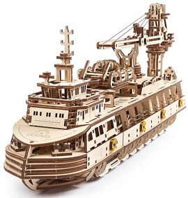 Ugears 3D dřevěné mechanické puzzle Výzkumná loď