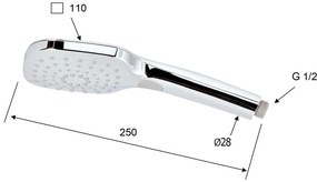 Plastová sprchová hlavice v leskle stříbrné barvě – Sapho