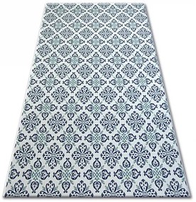 Kusový koberec Sisal COLOR 19246/969 Květy bílý Rozměr: 80x150 cm