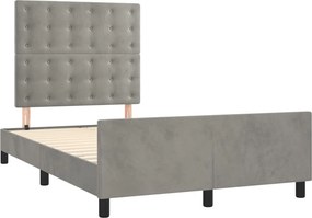 Rám postele bez matrací světle šedá 120x190 cm samet 3270602
