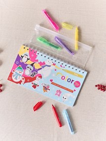 Sinsay - Vánoční kreativní sada: samolepkové omalovánky a fixy 7 pack - světle modrá