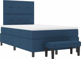 Postel s boxspringem s čelo Modrá 120 x 200 cm textil 3344064