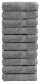 Prémiové ručníky SOLUND 10 ks šedé 50x100 cm 600 g/m² 137307