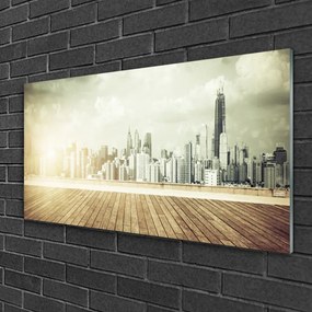 Obraz na skle Město New York Paneláky 125x50 cm
