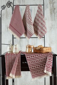 L´essentiel Maison Ručník, Set 5 ks Maya - Claret Red, Červená