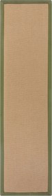 Flair Rugs, Běhoun Herringbone Border Kira Green, 60x230, béžová, chodba / předsíň
