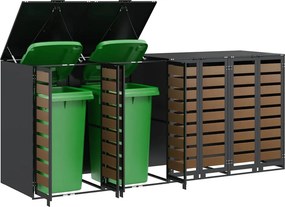 Úložný box na 3 popelnice Ocel Antracit 3394770