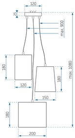 Toolight Moderní stropní svítidlo APP971-3cp Mix barev