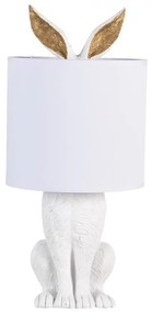 Bílá stolní lampa králík s bílým stínidlem Konijn