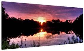 Obraz nočního jezera (100x40cm)