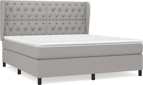 Box spring postel s matrací světle šedá 160 x 200 cm textil 3128213