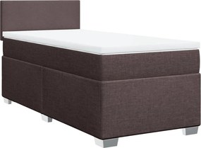 Box spring postel s matrací tmavě hnědá 90x200 cm textil 3285767