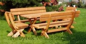 dřevěný zahradní nábytek Bawarski 1+2+2 drewbo