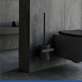 Silikonový WC kartáč, nástěnný LIZAN, WENKO, černý