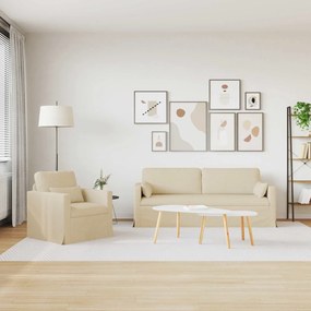 Set pohovek 2 ks Krémová textil 3407586