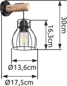Globo 15326NW - Nástěnné svítidlo MINA 1xE27/40W/230V