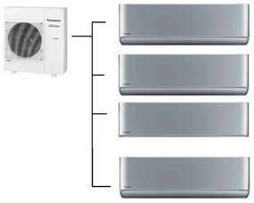 Klimatizace Panasonic Etherea silver 1+4 (2kW + 2kW + 2kW + 2kW) Multi-split R32