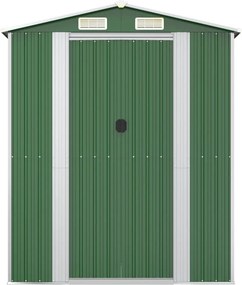 Zahradní kůlna zelená 192x523x223 cm pozinkovaná ocel 3147431