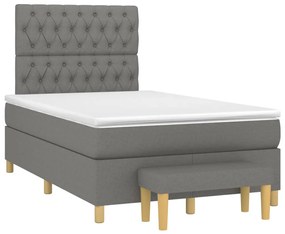 Box spring postel s matrací tmavě šedá 120x190 cm textil,  3270426