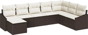Set pohovek 8 ks Hnědá polyratan 3346838