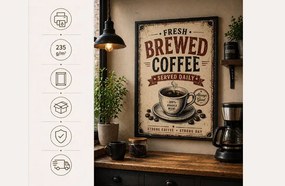 Fresh coffee - obraz - Čerstvá káva každý den 08 - A4 – 210 × 297 mm - 159 Kč