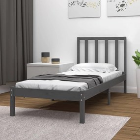 Rám postele šedý masivní borovice 100 x 200 cm,  3105063 HangarStore.cz